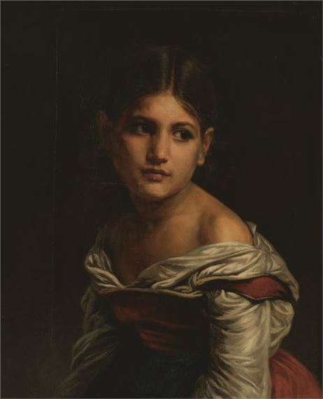 Jules Émile Saintin | Bust of a Young Italian Girl (1864) | MutualArt