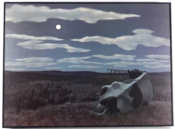 Alex Colville | Swimming Dog and Canoe (1979) | MutualArt
