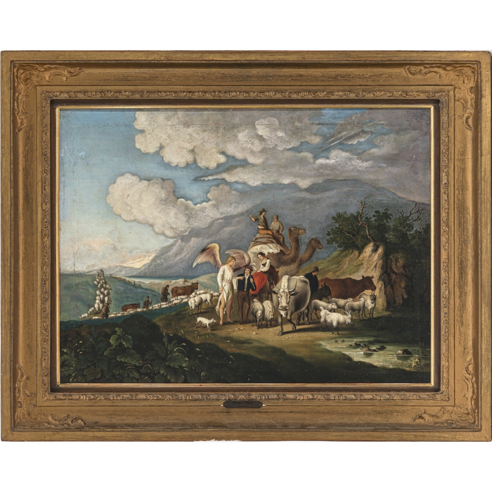 Wilhelm Emil Robert Heck | Landscape with a caravan of animals (1831 ...