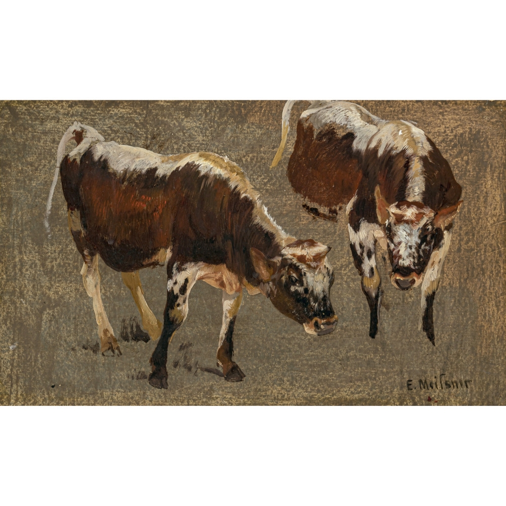 Ernst Adolf Meissner | Two cows (1837) | MutualArt