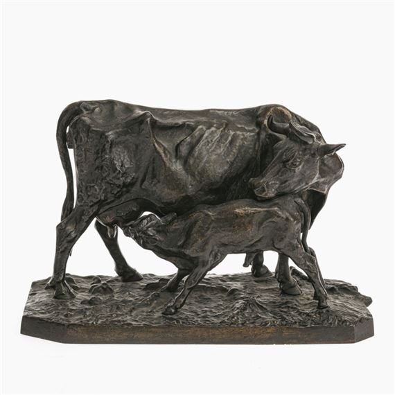 Pierre-Jules Mene | Cow with calf (1810) | MutualArt