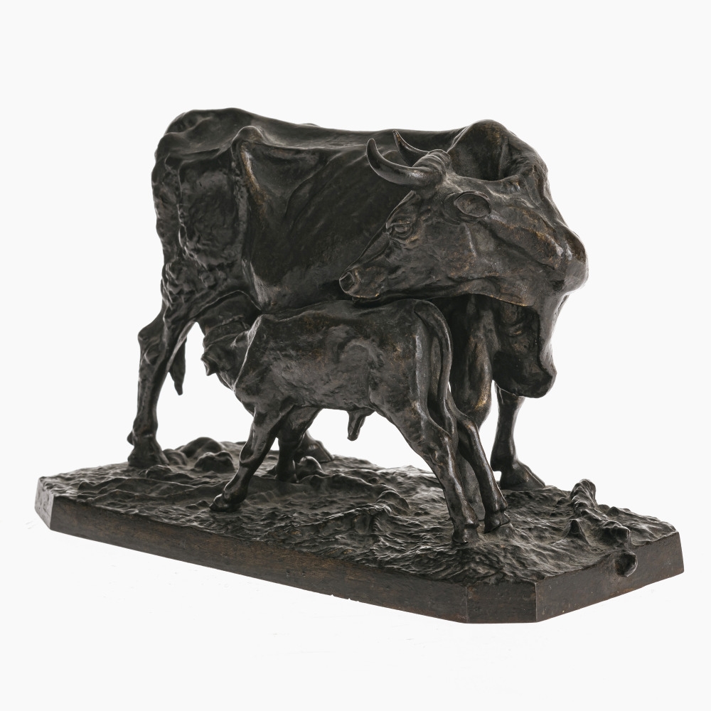 Pierre-Jules Mene | Cow with calf (1810) | MutualArt