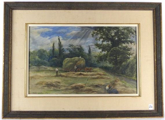 Fred Hines | An original watercolour on paper depicting a rural English ...