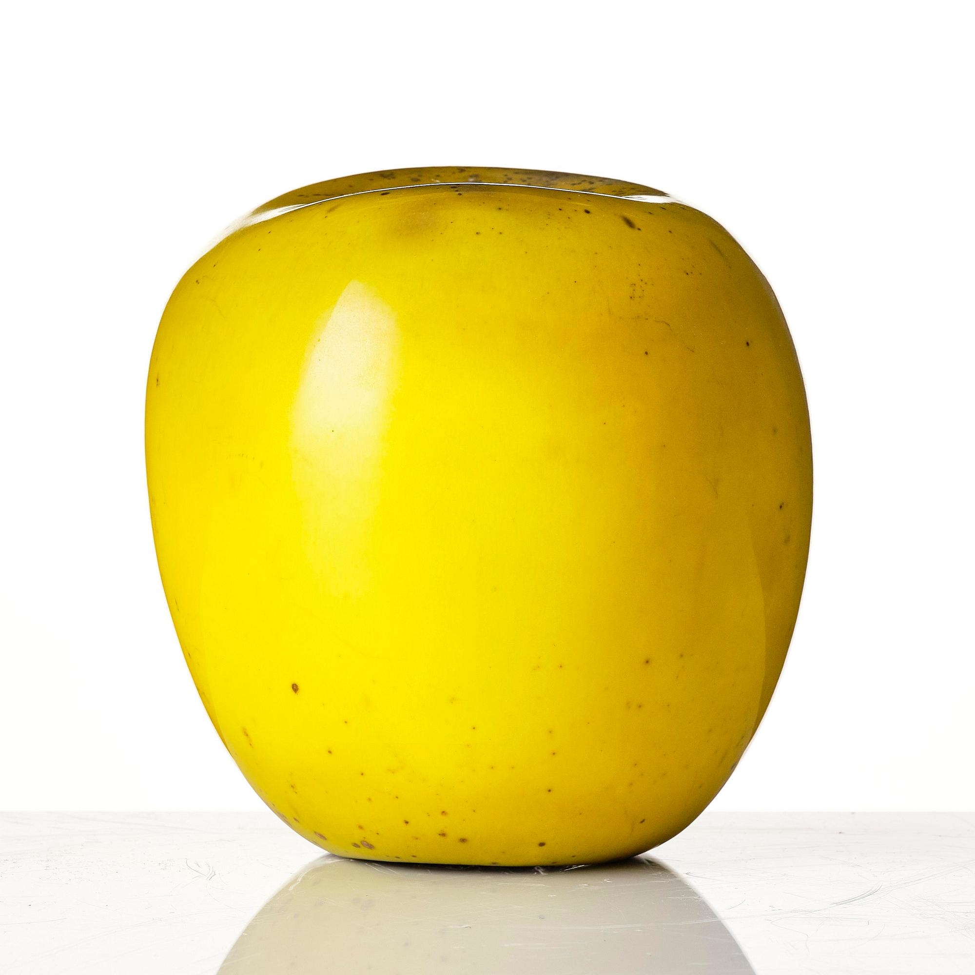 Hans Hedberg | a yellow glazed faience sculpture of an apple, Biot ...