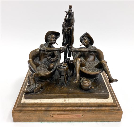 Clyde Doney | CLYDE DONEY BRONZE WESTERN COWBOY SCULPTURE | MutualArt