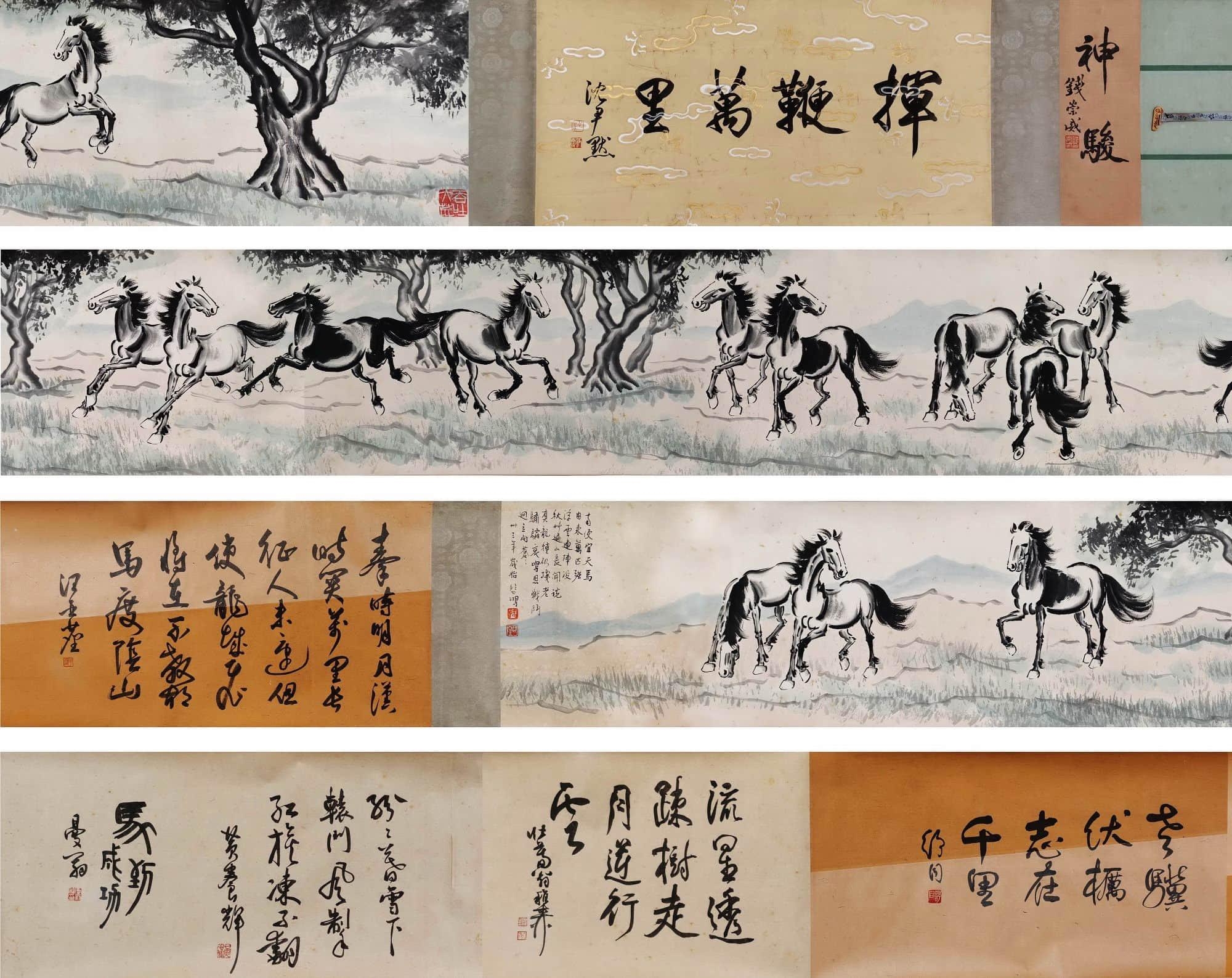 Xu Beihong | Chinese painting paper hand scroll | MutualArt