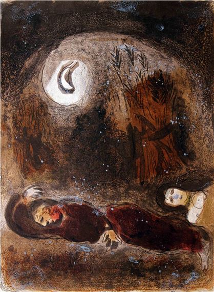 Marc Chagall | Ruth at the Feet of Boaz (1956) | MutualArt