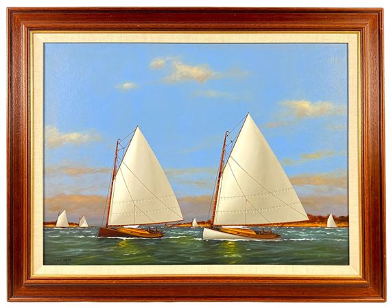 Vern Broe | Vernon George Broe Catboats Oil On Canvas | MutualArt