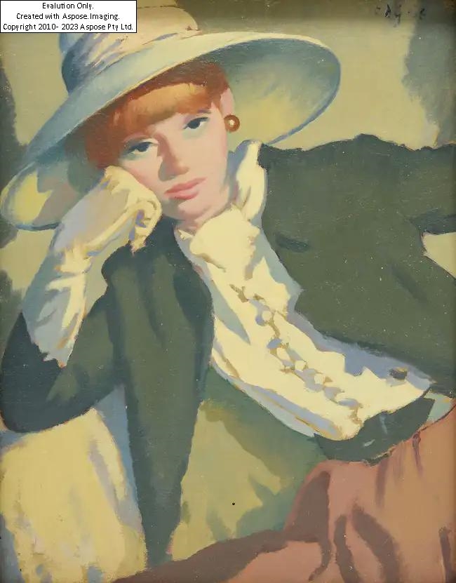 Robert Duckworth Greenham | British 1906-1976 - Portrait of a woman in ...