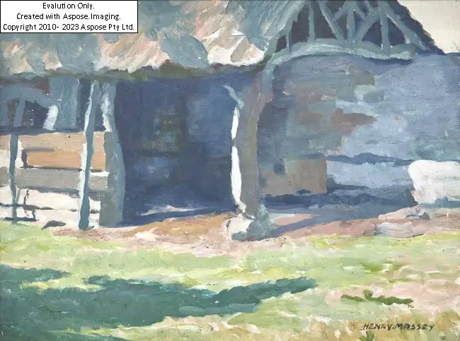 Henry Gibbs Massey | British 1860–1934 - The Barn (1925) | MutualArt