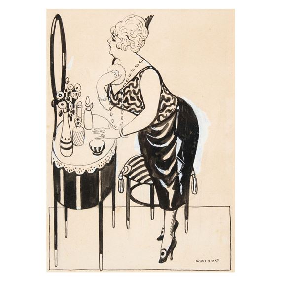 Ricard Opisso | Dama en el tocador | MutualArt