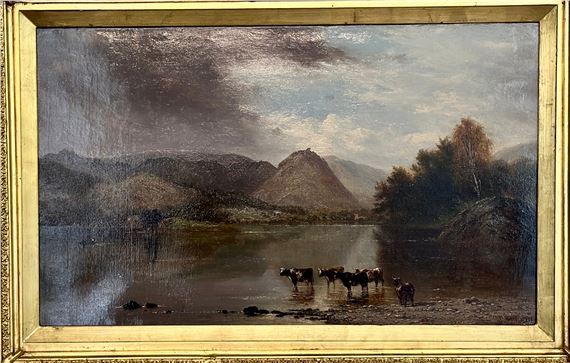 James Roberts | Cattle at waters edge (1888) | MutualArt