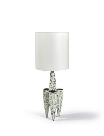 Robert Bonfils | Enameled geometric shapes in sage green and dark green ...