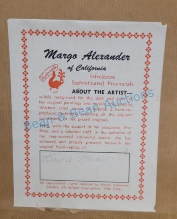 Margo Alexander | Margo Alexander of California farmer print | MutualArt