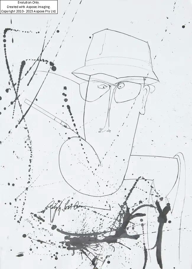 Ralph Steadman | Portrait of Hunter S Thompson | MutualArt