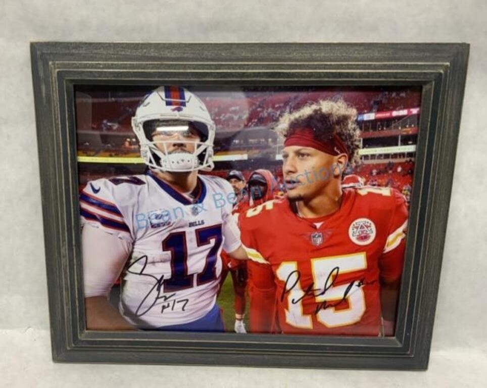 Josh Allen | Mahomes and Josh Allen signed picture | MutualArt