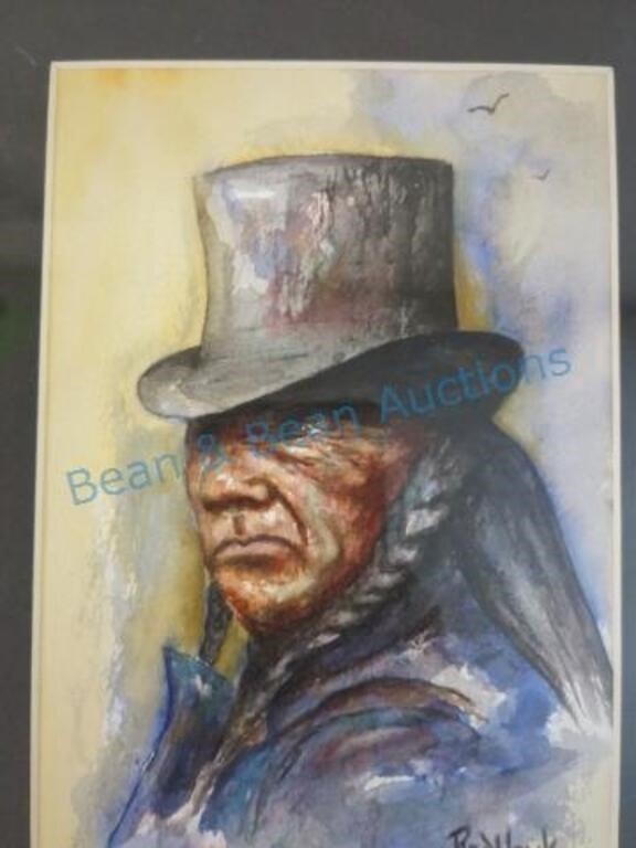 Red Hawk | Jim Red Hawk Crow and man | MutualArt