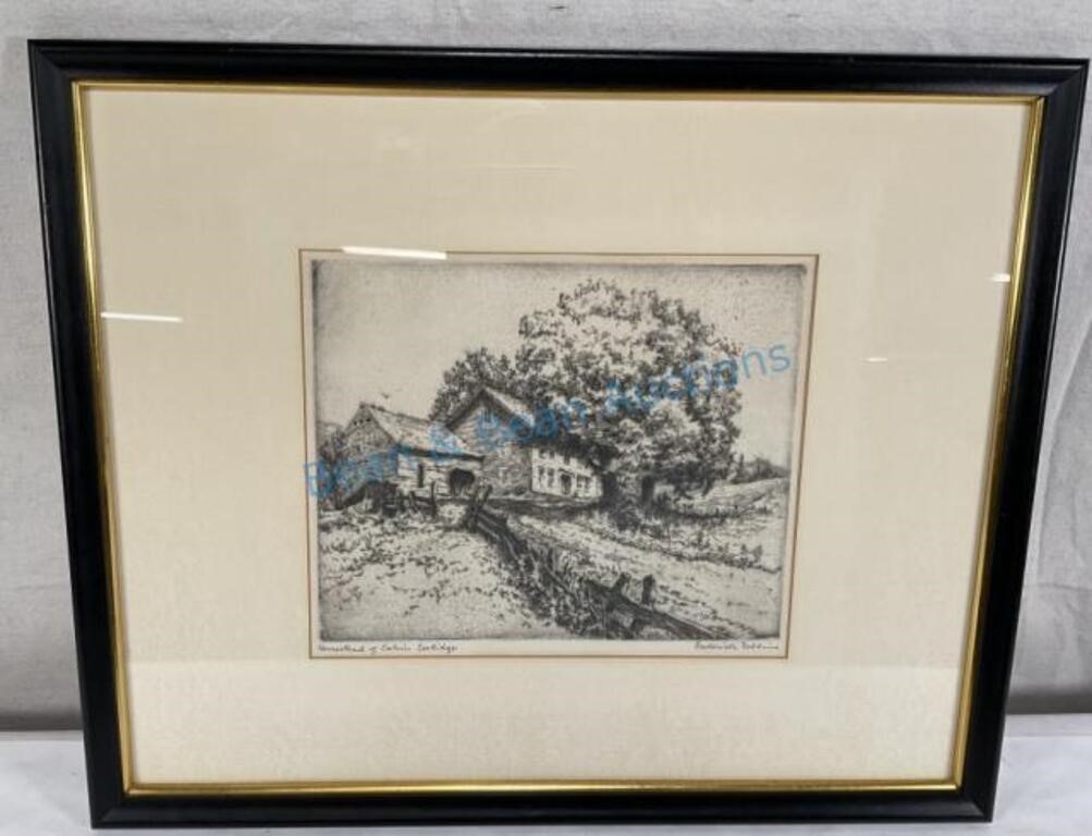 Frederick Robbins | Frederick Robbins etching home stead of Calvin ...