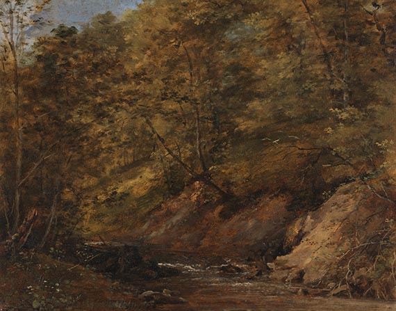 Johann Georg von Dillis | Waldlandschaft mit Bachlauf (1820 - 1830 ...