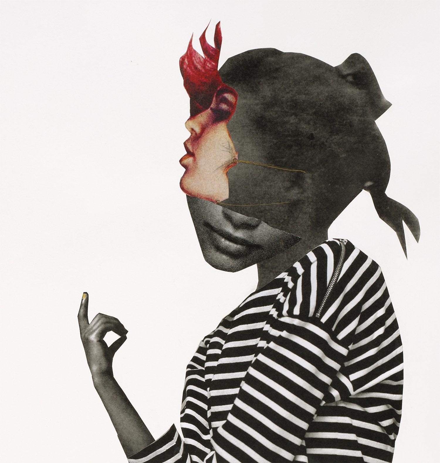 Deborah Roberts | Girl with a Pink Mask (2017) | MutualArt