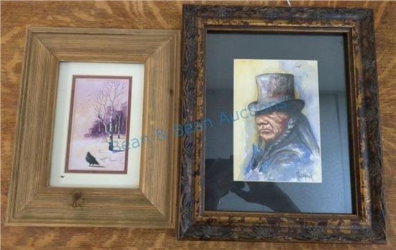 Red Hawk | Jim Red Hawk Crow and man | MutualArt