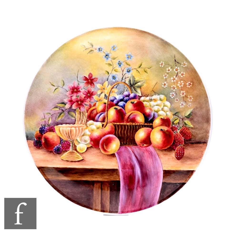 Royal Worcester | A later 20th Century fruit painted porcelain circular ...