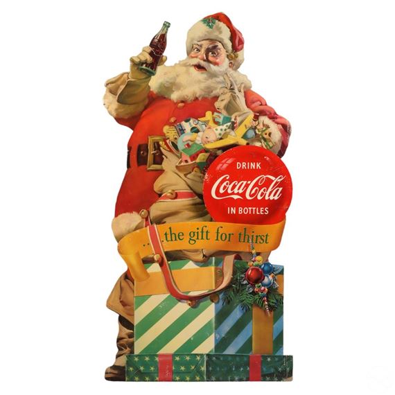 Coca Cola | Vintage Coca Cola Christmas Santa Advertising Sign (1953 ...