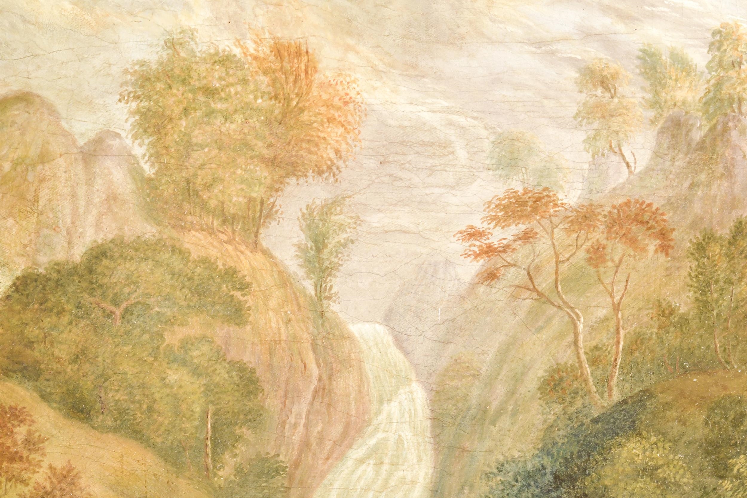 English School, 18th Century | Waterfall with figures | MutualArt