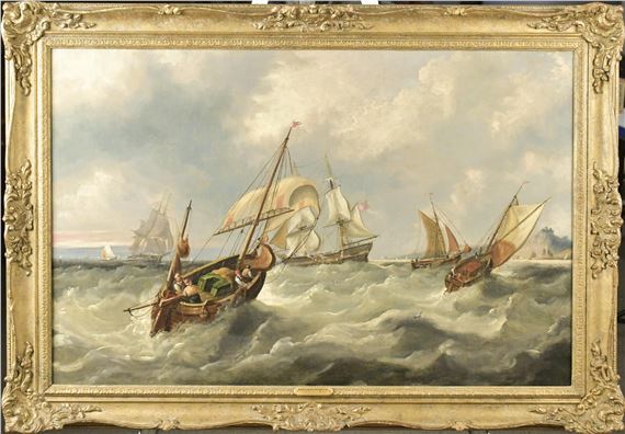 Nicholas Pocock | Maritime Scene - Sailboars on choppy waters | MutualArt