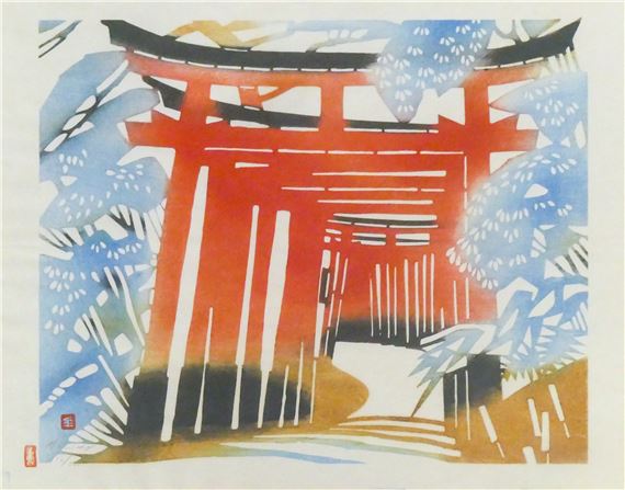 Inagaki Nenjiro | Inagaki Toshijiro ''Torii Gates at Inari Shrine ...