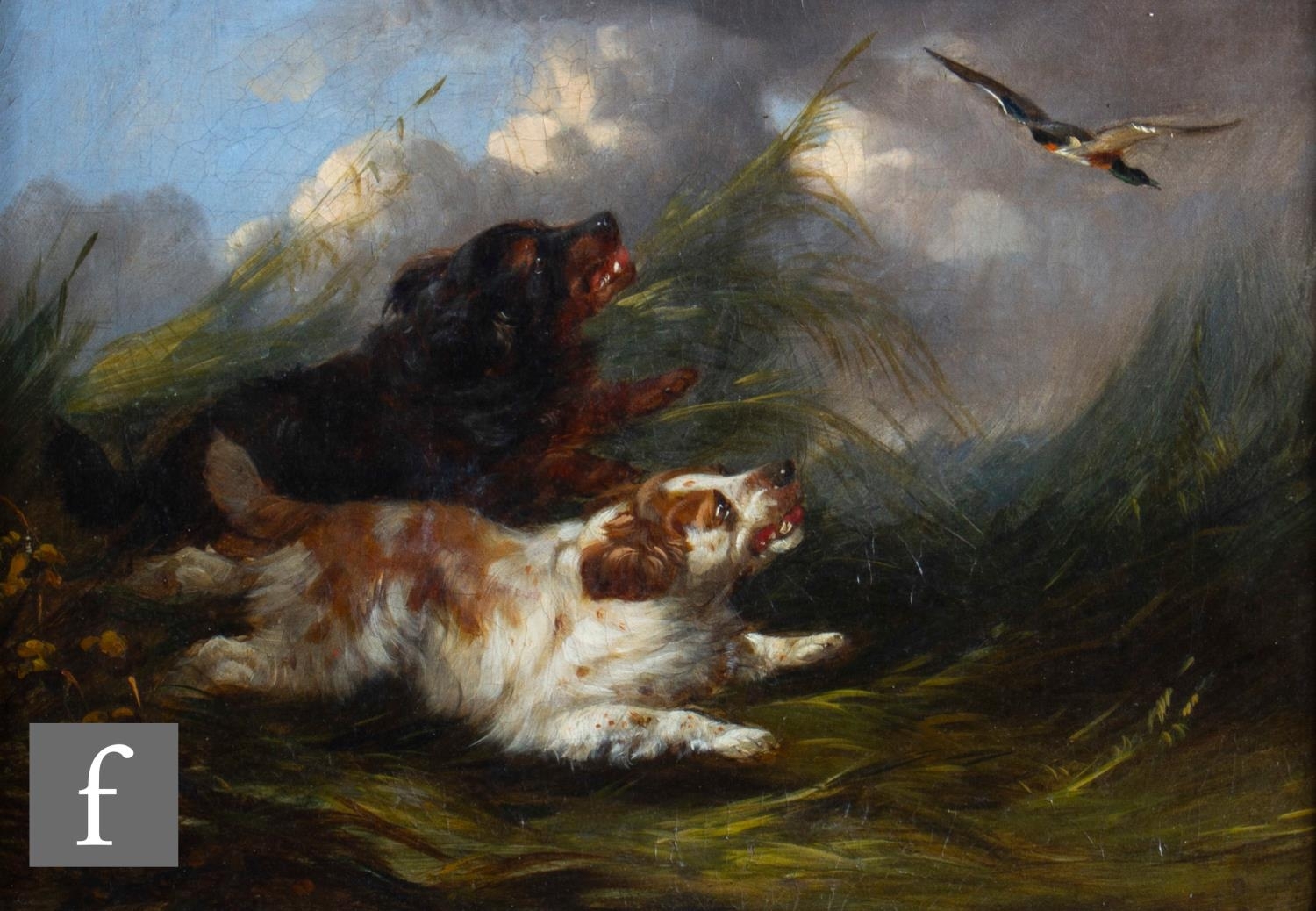 George Armfield | Spaniels chasing a mallard | MutualArt