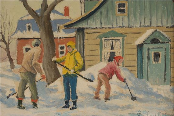 Gordon Edward Pfeiffer | Gordon Pfeiffer Winter Figural Landscape ...