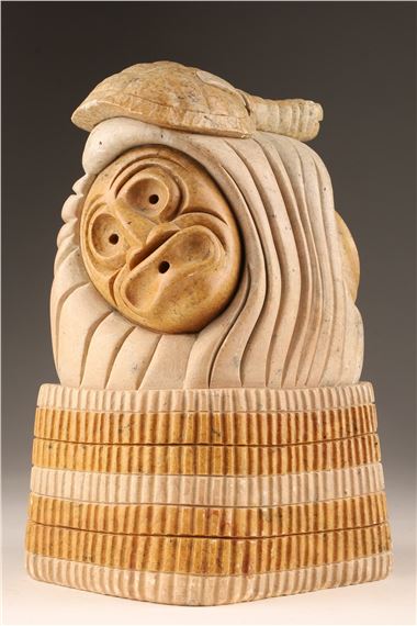 Gene Thomas | Gene Thomas Iroquois Stone Carved Sculpture Faces | MutualArt