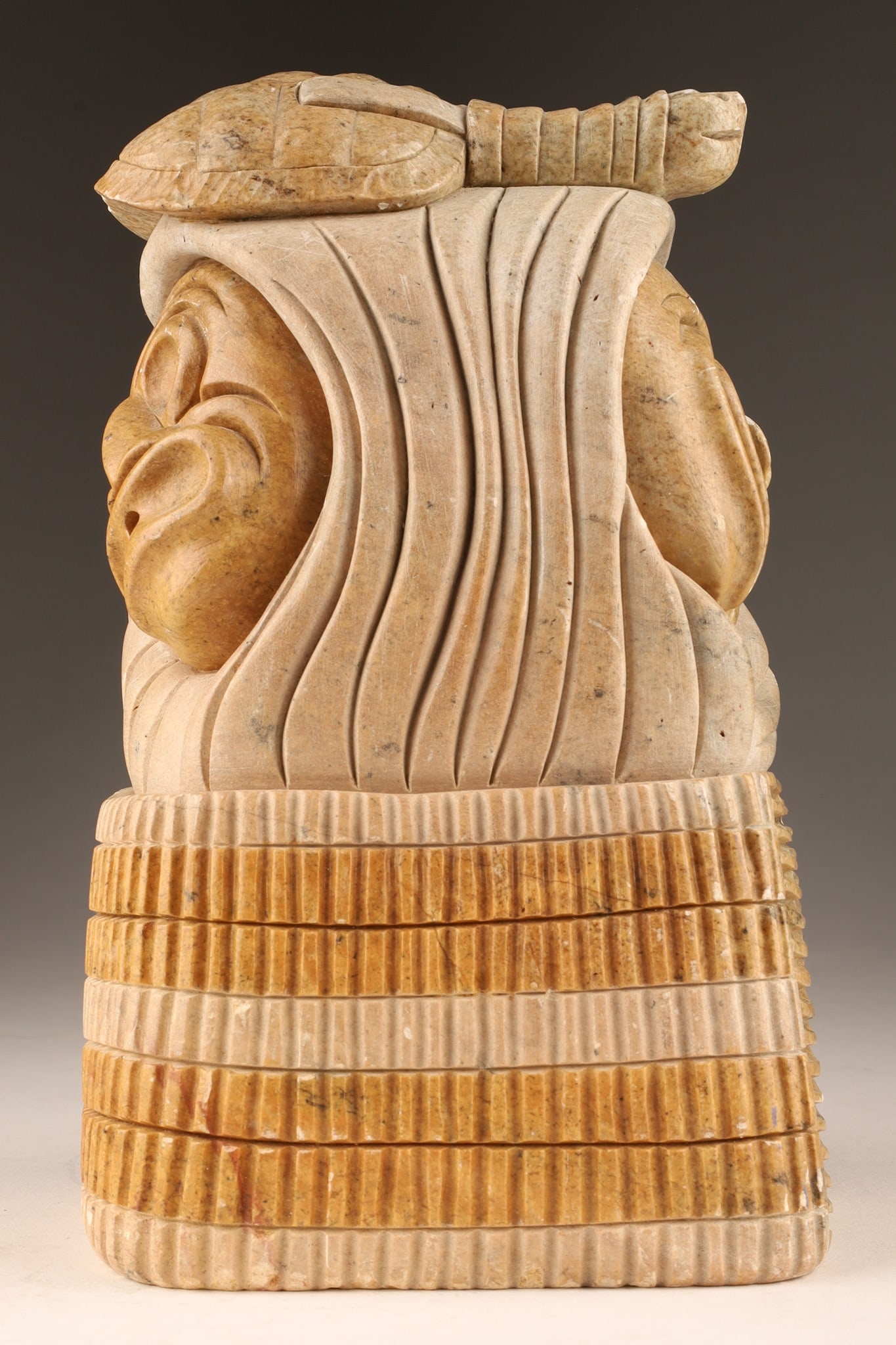 Gene Thomas | Gene Thomas Iroquois Stone Carved Sculpture Faces | MutualArt