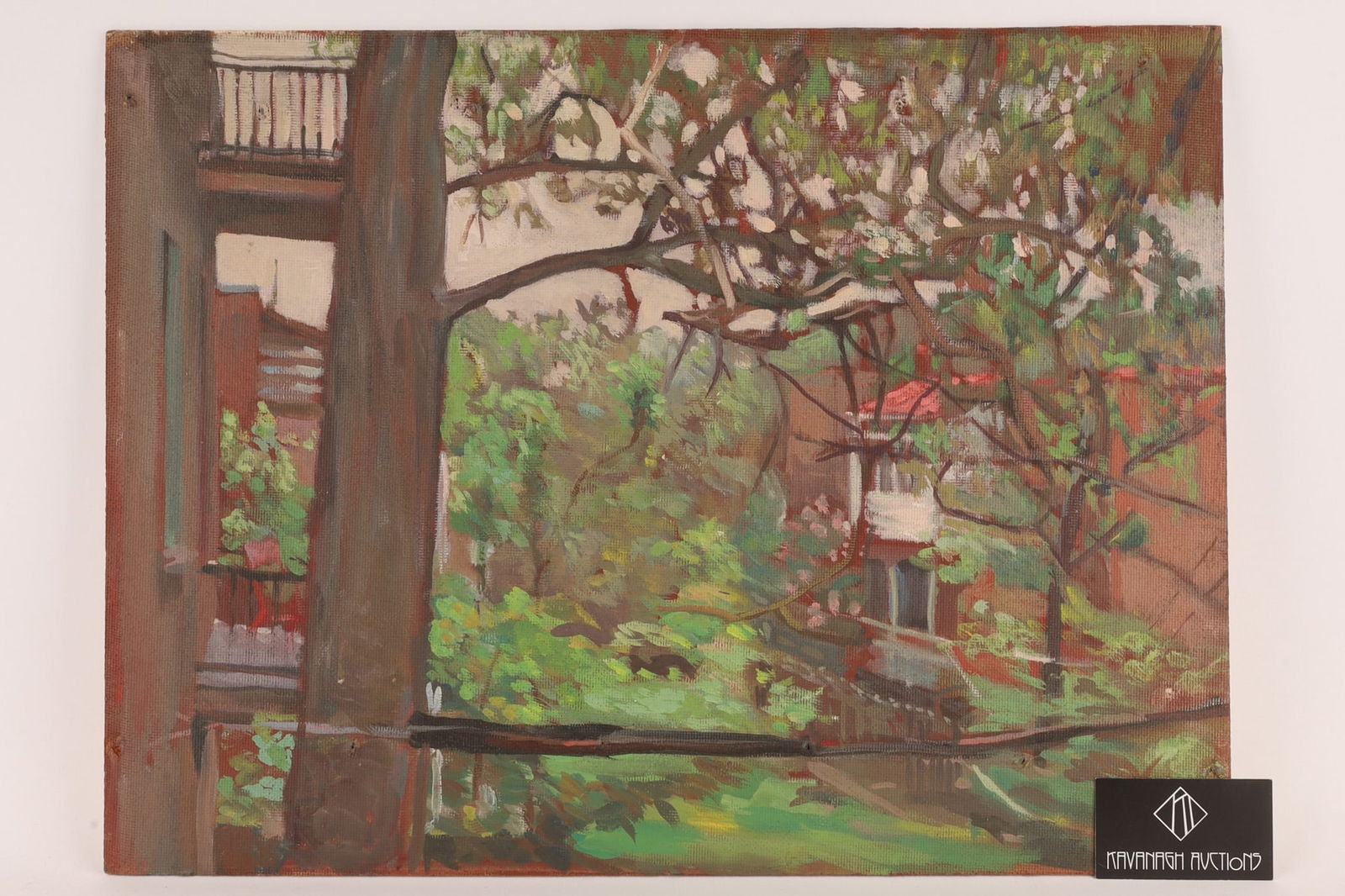 Anne Bertoin | Anne Bertoin Oil Painting Cityscape Trees | MutualArt