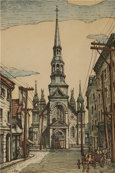 Ernst Neumann | Ernst Neumann Notre Dame de Bonsecours Etching (1930 ...