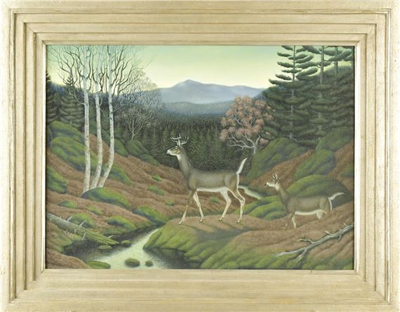 Rockwell Kent | Deer in Landscape (20th Century) | MutualArt