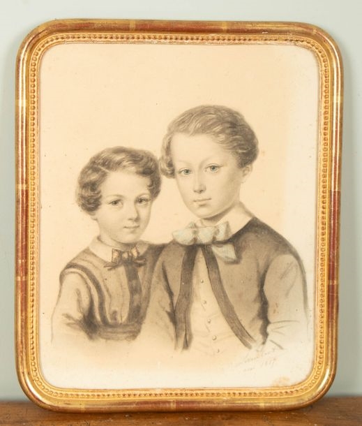 Louis Eugène Lambert | Dessin au fusain et crayon (1857) | MutualArt
