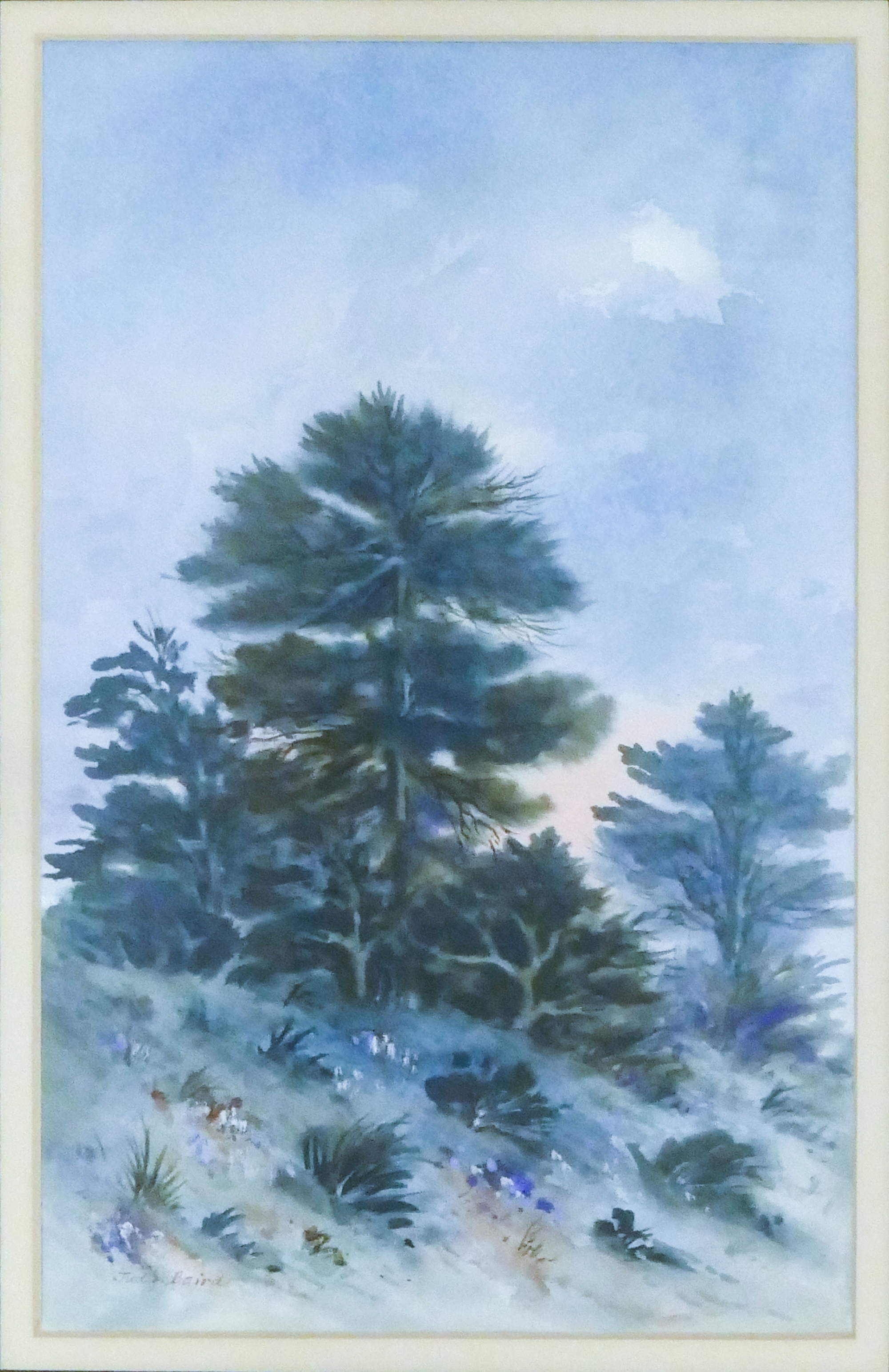 Judy Baird | Judy Baird Trees and Field Scene Watercolor 20''x16 ...