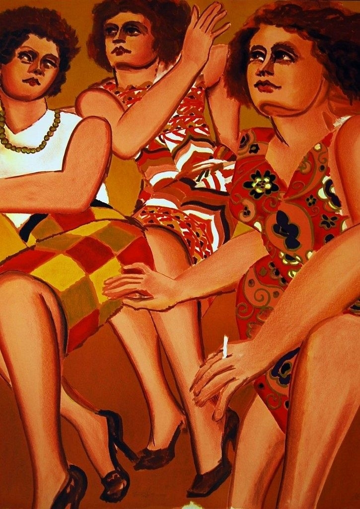 Lester Johnson | Three Women (1980) | MutualArt