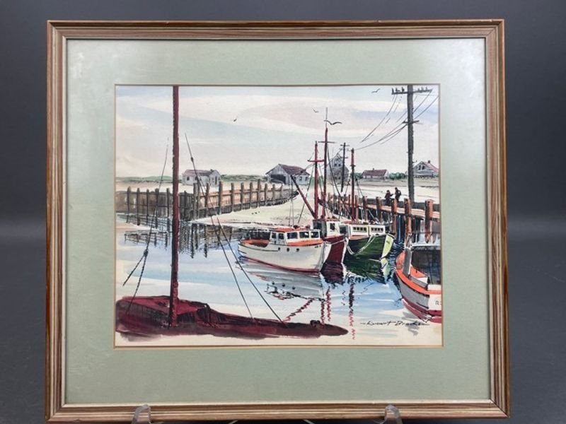 Robert Brooks | Robert Brooks Watercolor. Mystic Seaport, CT | MutualArt