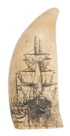 William Perry | PAIR OF ENGRAVED WHALE'S TEETH BY WILLIAM PERRY (20th ...