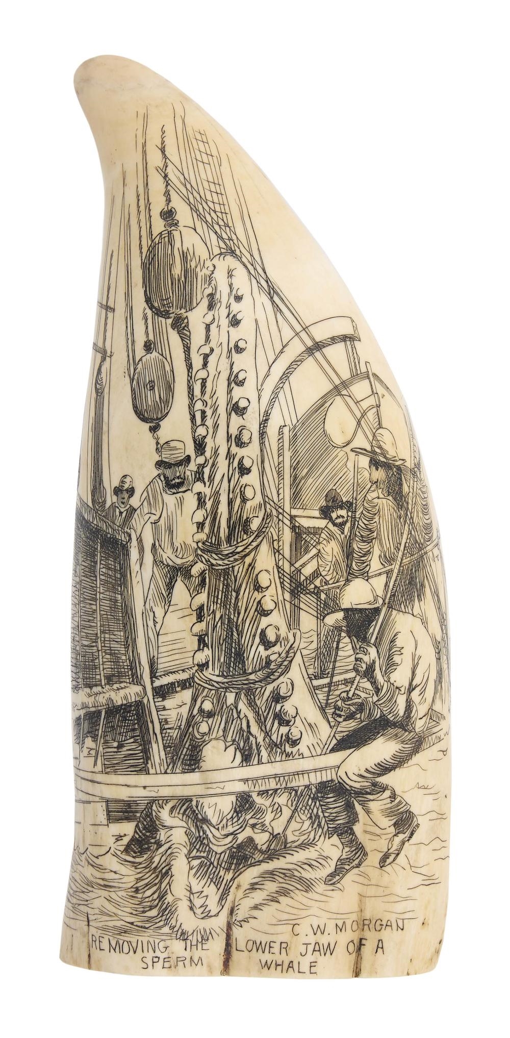 William Perry | PAIR OF ENGRAVED WHALE'S TEETH BY WILLIAM PERRY (20th ...
