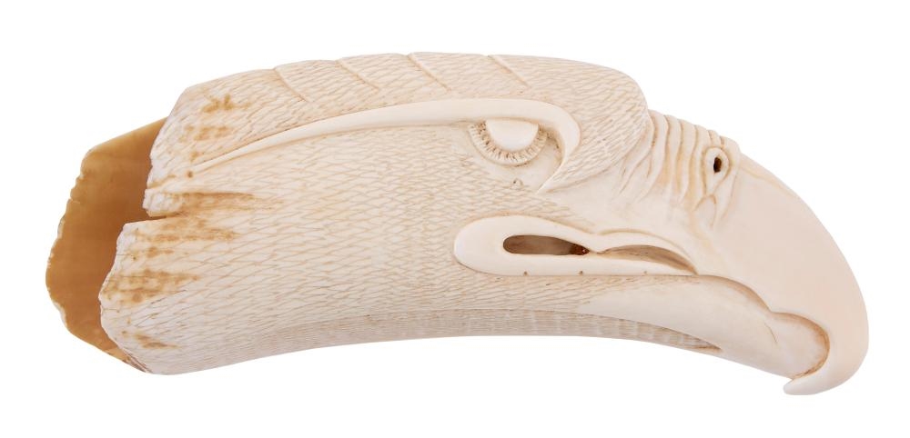 William Perry | WHALE'S TOOTH CARVED AS AN EAGLE'S HEAD BY WILLIAM ...