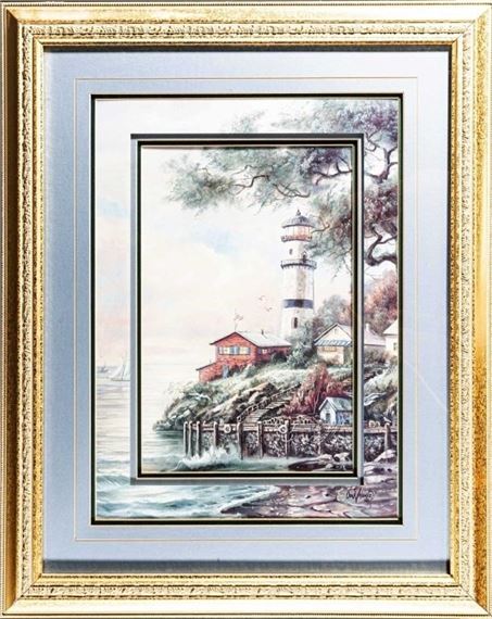 Carl Valente | CARL VALENTE PRINT OF ROMANTIC LIGHTHOUSE | MutualArt