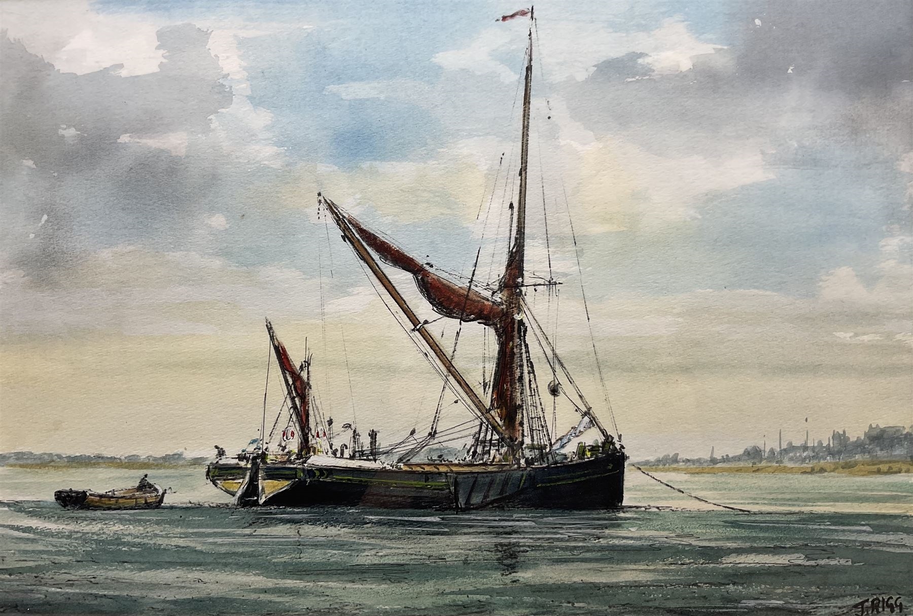 Jack Rigg | Sailing Barge in the Esk (1976) | MutualArt