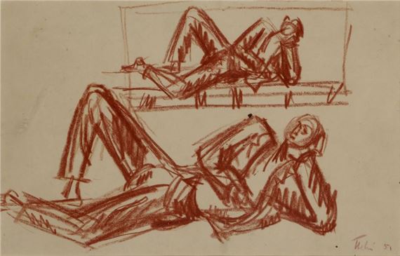 Jean Hélion | Reclining Man (1951) | MutualArt