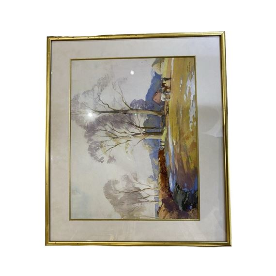 Frank Sherwin | Frank Sherwin watercolour pastoral scene (1896) | MutualArt
