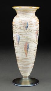 Durand Art Glass | Threaded Vase | MutualArt