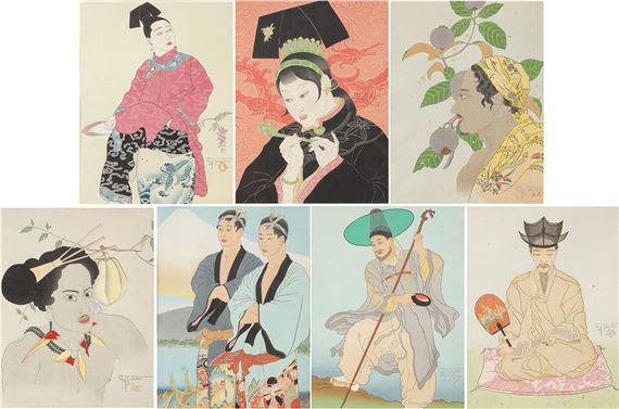 Paul Jacoulet | SEVEN PAUL JACOULET WOODBLOCK PRINTS | MutualArt